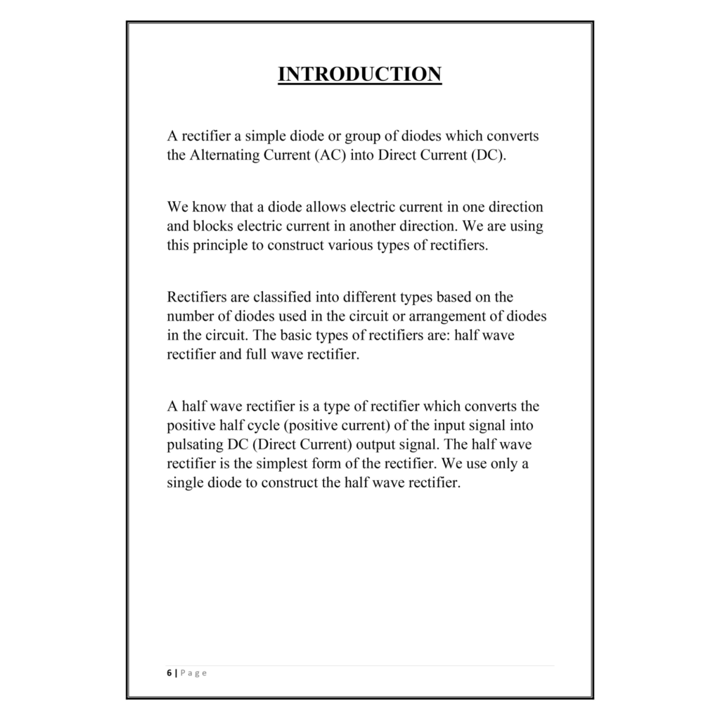 Half Wave Rectifier Project PDF - Knowledge Cycle PDF