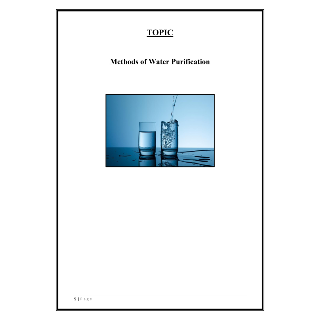 Methods of Water Purification Project PDF - Knowledge Cycle PDF