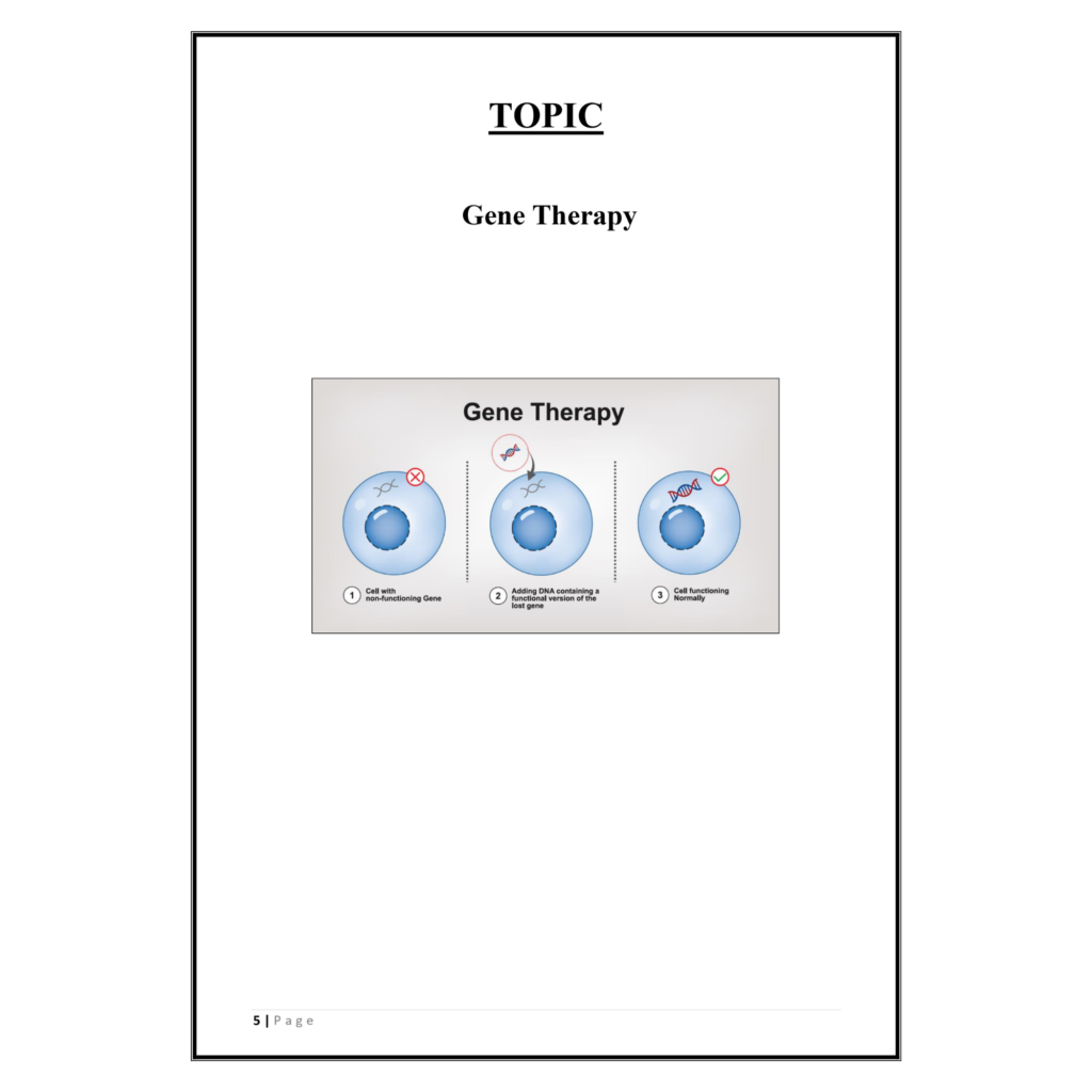 Gene Therapy Biology Project PDF - Knowledge Cycle PDF