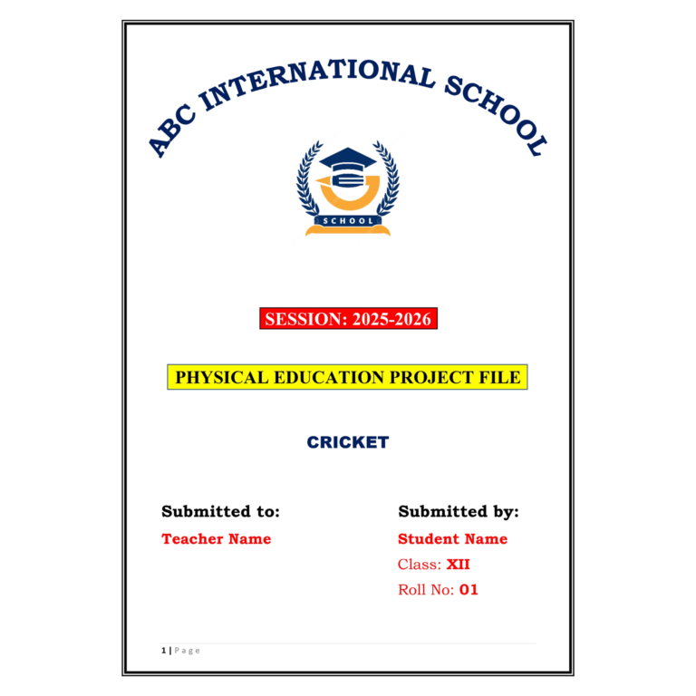 Cricket Project PDF (Physical Education) - Knowledge Cycle PDF